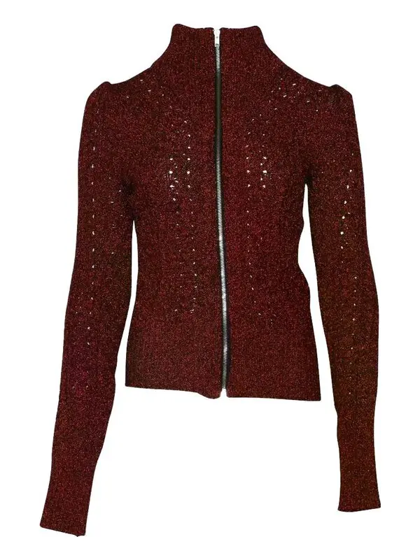ISABEL MARANT VINTAGE Vintage Cable-knit Zip Cardigan - Red