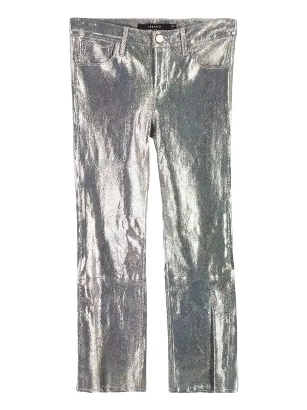 J Brand Leather Trousers - Silver