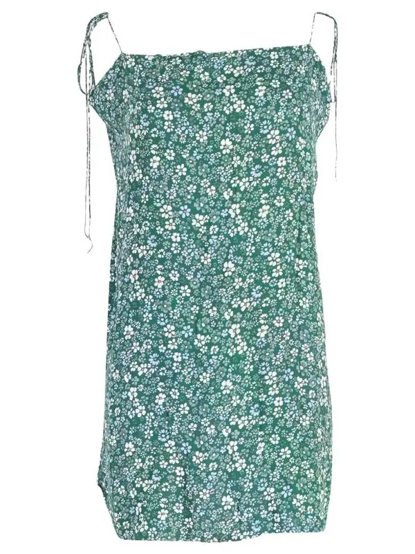 REFORMATION Floral-print Tie-strap Mini Dress - Green