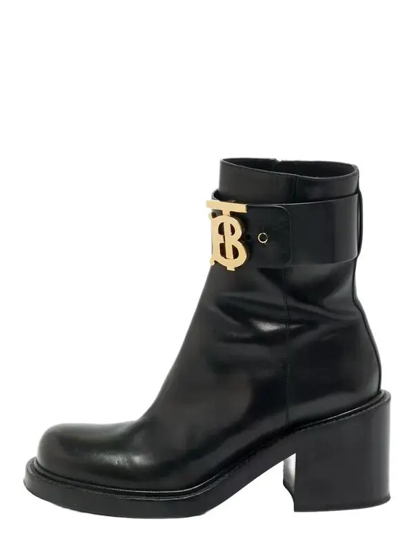Burberry Westella Logo-strap Ankle Boots - Black