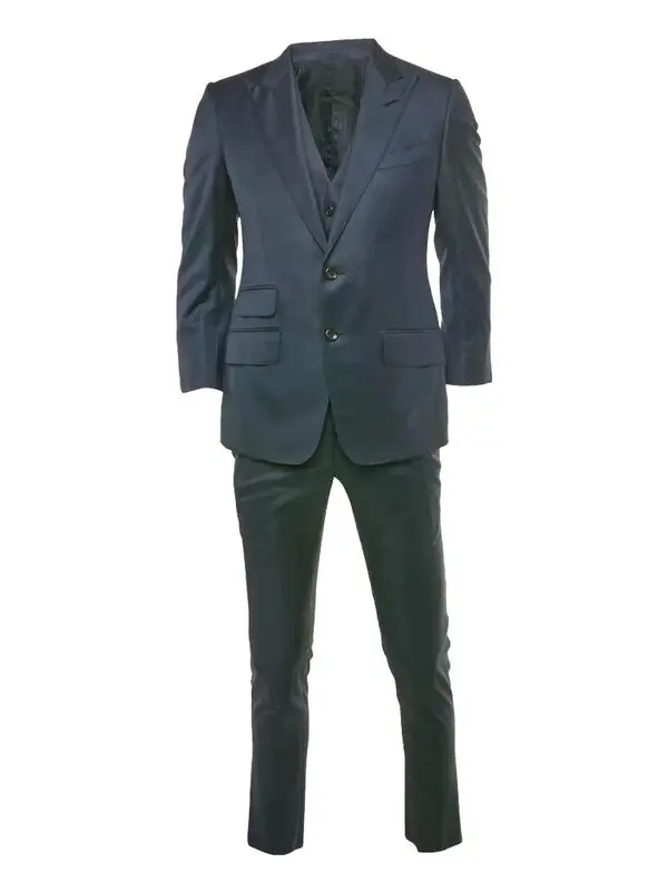 TOM FORD Three-piece Wool Suit - Blue