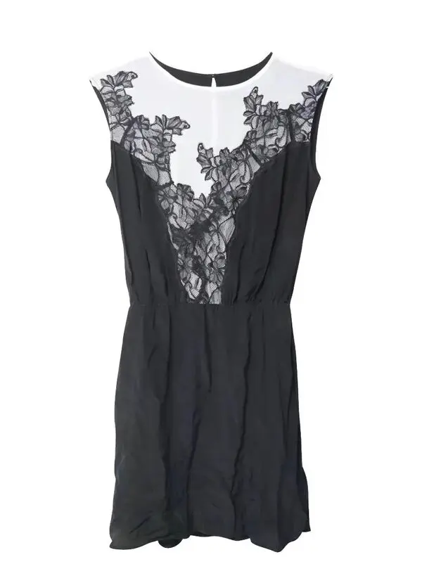Sandro Lace-detail Sleeveless Dress - Black