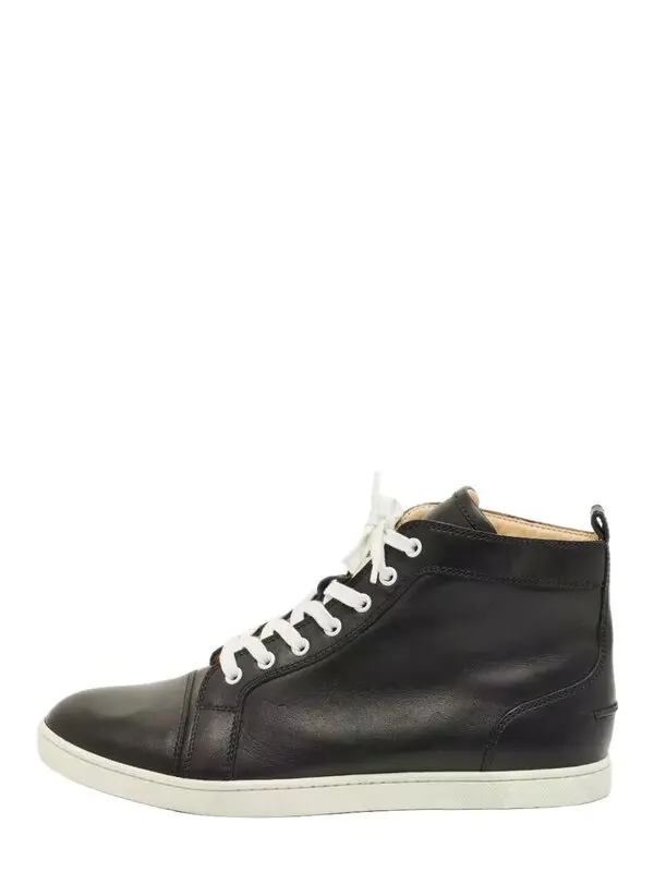 CHRISTIAN LOUBOUTIN Leather High-top Sneakers - Black