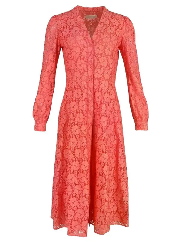 Michael Kors Vintage Lace Midi Dress - Pink