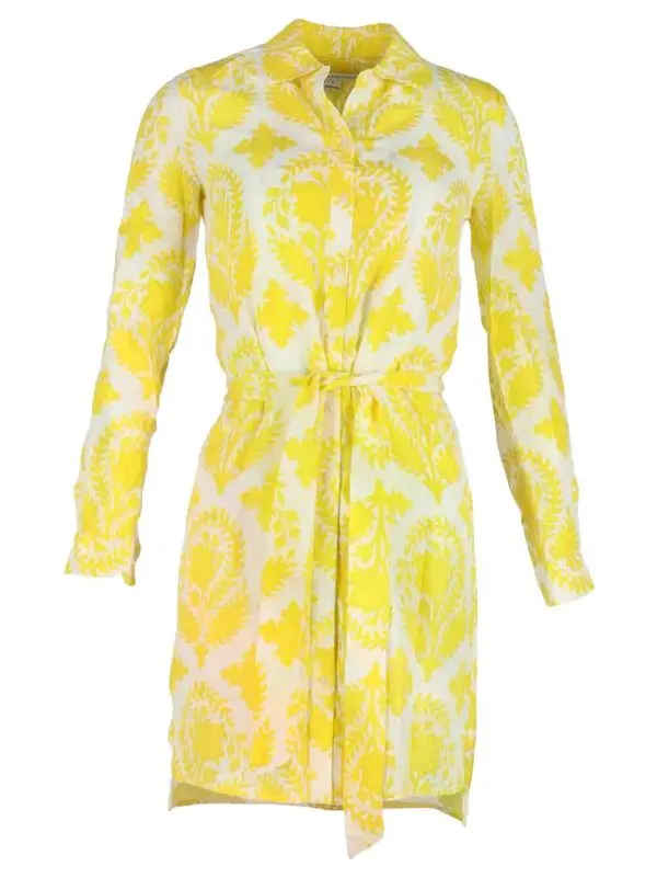Diane Von Furstenberg Vera Printed Shirt Dress - Yellow