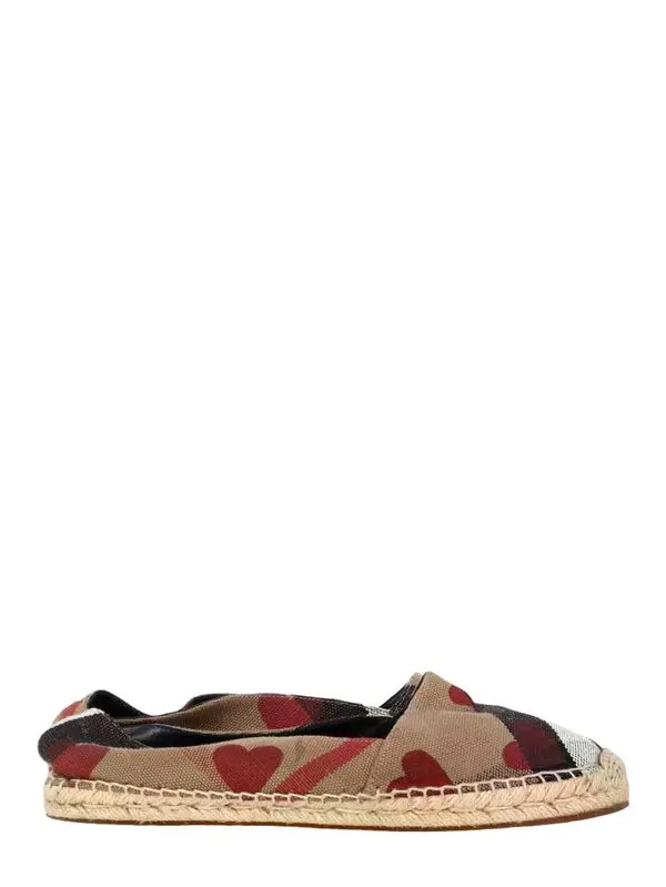 Burberry Heart-print Espadrille Flats - Brown
