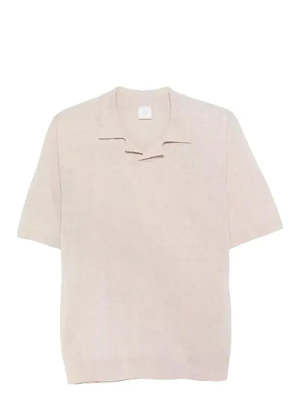 Eleventy Short-sleeved Polo-neck T-shirt - Neutrals
