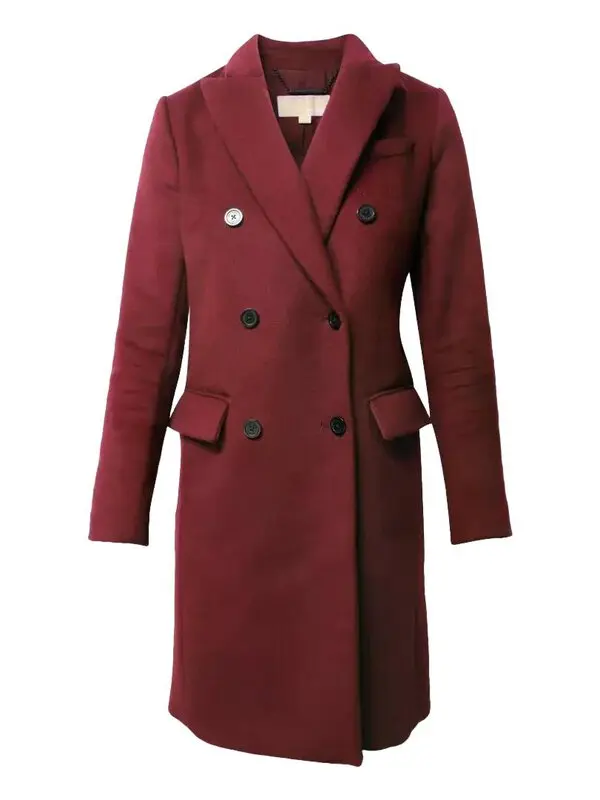 Michael Kors Vintage Double-breasted Wool Coat - Red