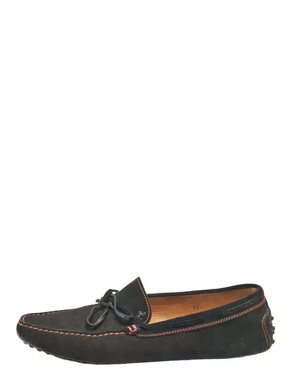TOD'S Suede Tie Loafers - Black