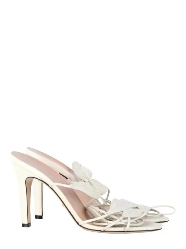 Gucci Leaf-strapped Stiletto Sandals - White