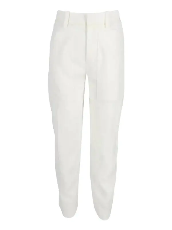 Chloé Vintage Belt-loops Straight-leg Trousers - White