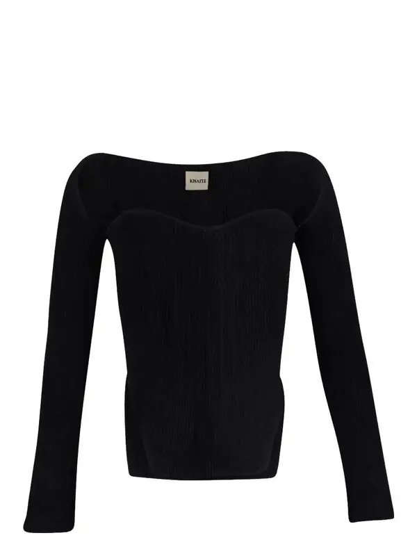 Khaite Maddy Ribbed-knit Top - Black