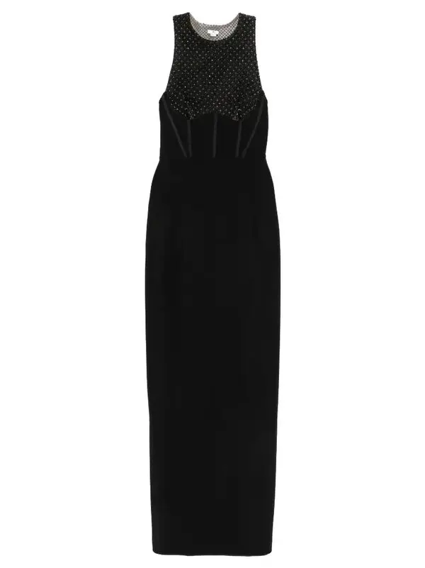 Elisabetta Franchi Crystal-embellished Open-back Maxi Dress - Black