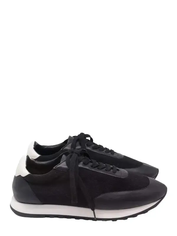 THE ROW Owen Leather Sneakers - Black