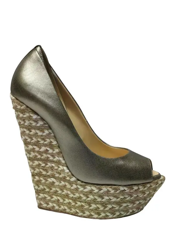 GIUSEPPE ZANOTTI Cumber Peep-toe Wedge Pumps - Grey