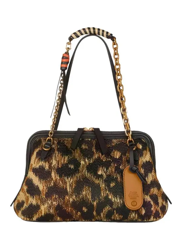 Etro Animal Print Shoulder Bag - Brown