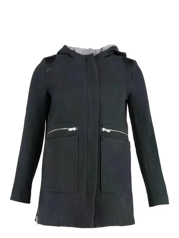 Maje Zip-up Hooded Jacket - Blue