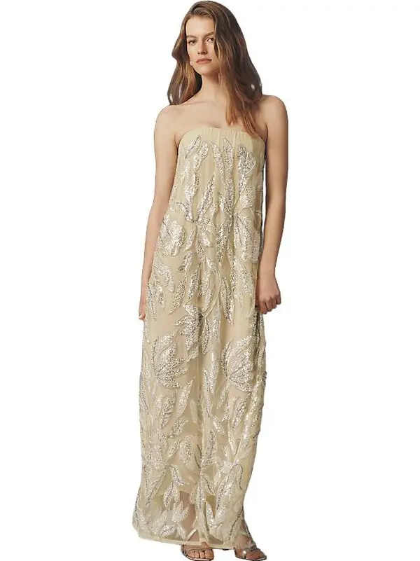 HELSI Margot Strapless Maxi Dress - Soft Yellow Silver