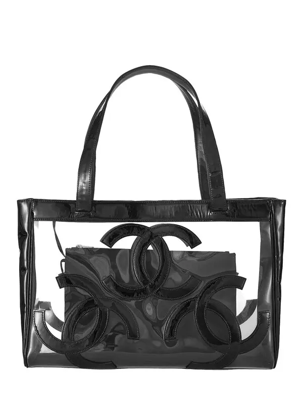 Chanel Cc' Embellished Tote - Black