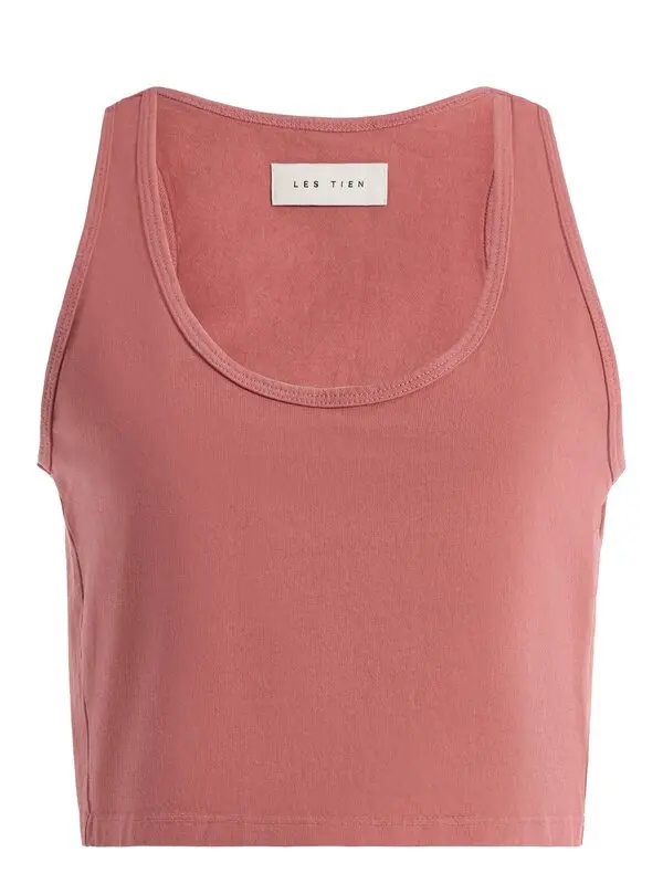LES TIEN Kerry Cropped Tank Top - Pink