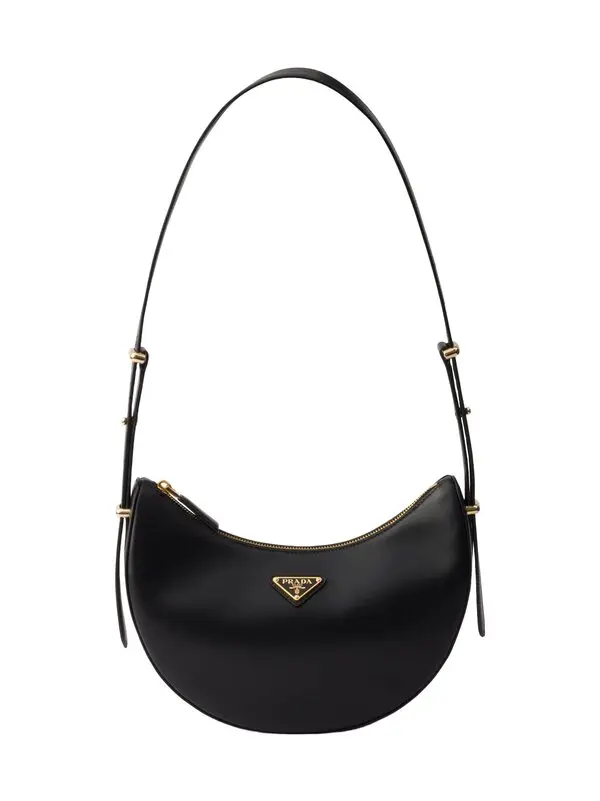 Prada Arqué Small Leather Shoulder Bag - Black