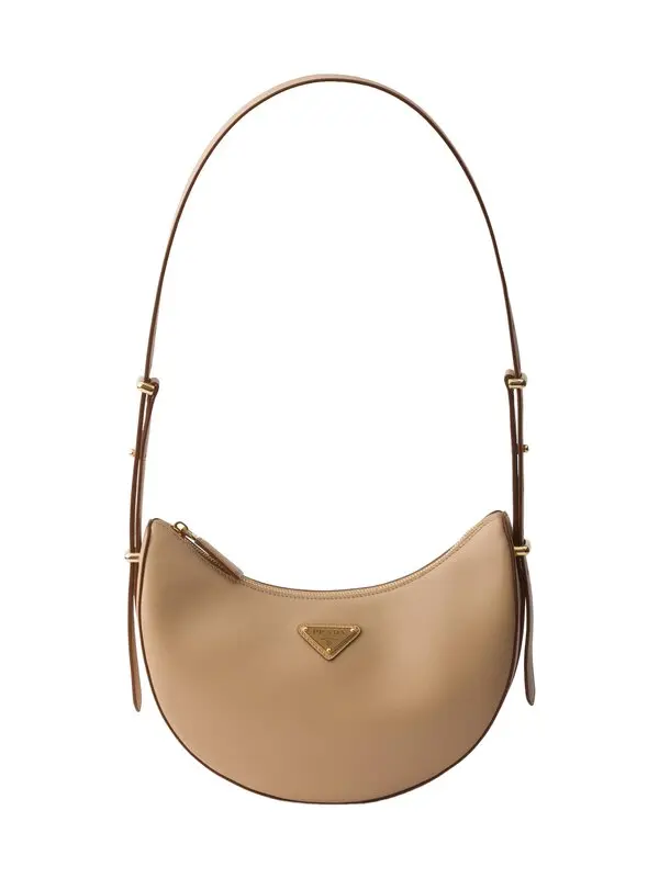 Prada Arqué Small Leather Shoulder Bag - Neutral