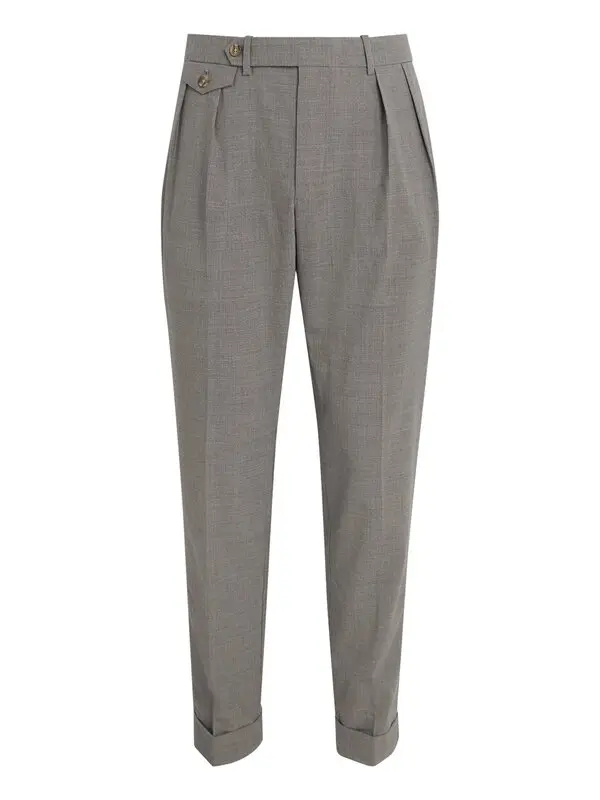 Rlx Ralph Lauren Wool-blend Slim Trousers - Grey