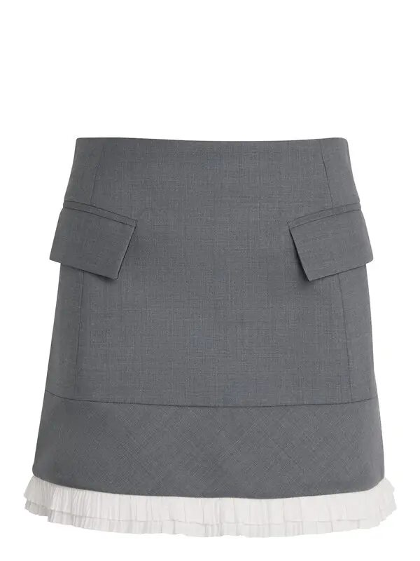 Maje Wool-blend Panelled Mini Skirt - Black