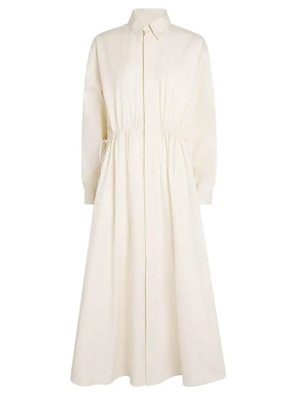 Polo Ralph Lauren Cotton Cinched Maxi Shirt Dress - Ivory