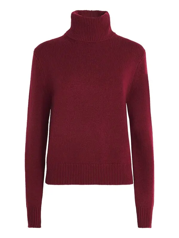 ANINE BING Merino Wool-cashmere Idra Sweater - Burgundy
