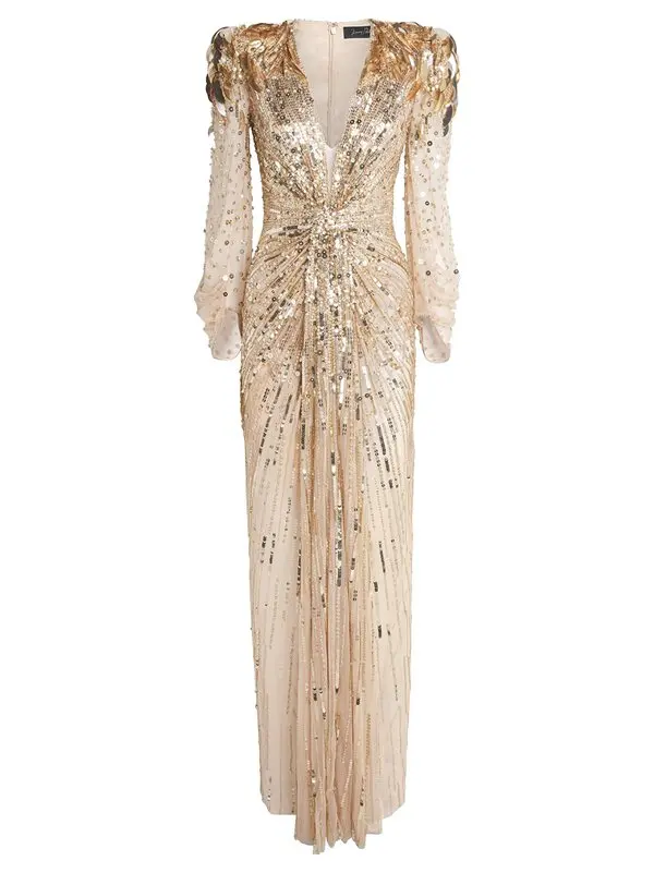 Jenny Packham Sequin Xenia Gown - Gold