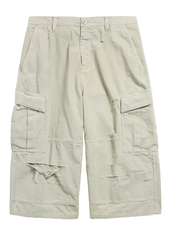 Balenciaga Distressed Cargo Shorts - Red