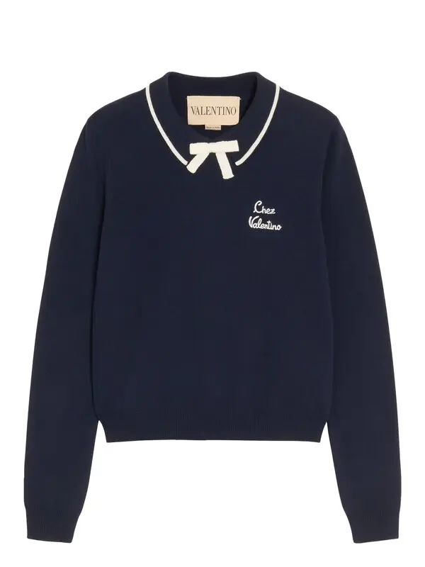 Valentino Garavani Virgin Wool Chez Sweater - Blue