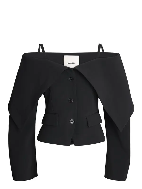 Nanushka Fold-over Amantha Blazer - Black