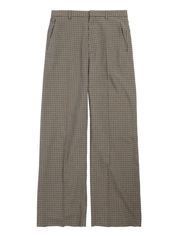 Balenciaga Check Wide-leg Trousers - Brown
