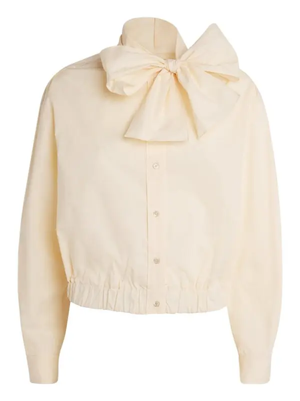 Claudie Pierlot Cotton Tie-detail Blouse - White