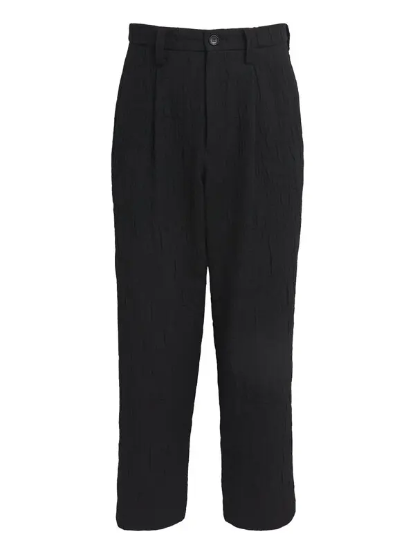 Issey Miyake Jacquard Shrink Trousers - Black