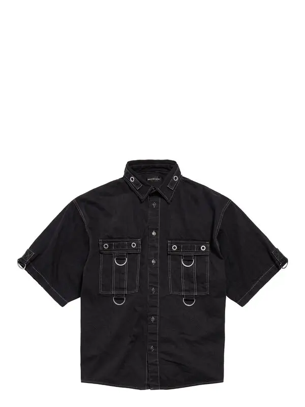 Balenciaga Distressed D-ring Shirt - Black