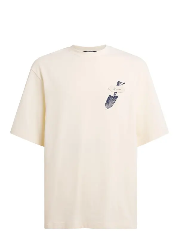 Jacquemus Cotton Embroidered Pelle T-shirt - Yellow
