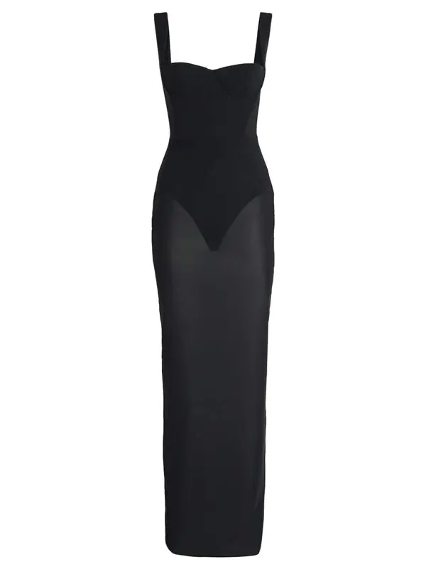 Alex Perry Mesh Column Maxi Dress - Black