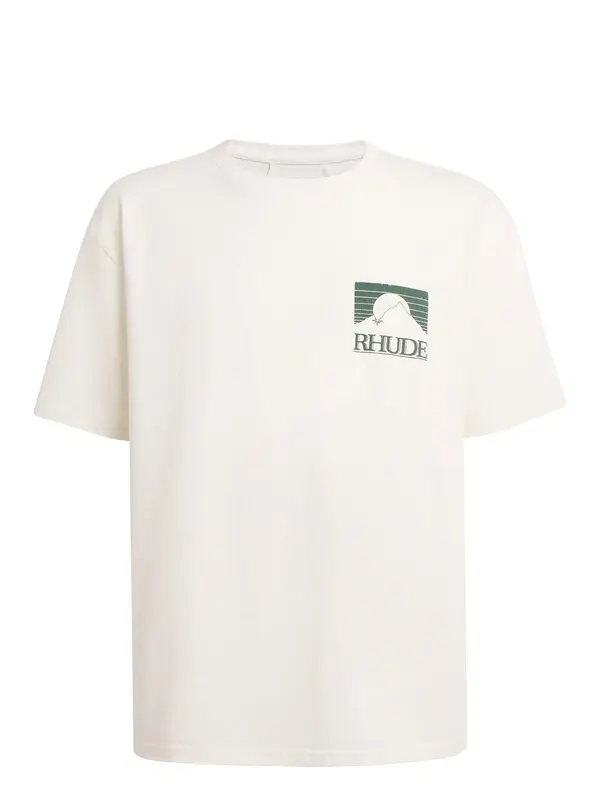 Rhude Cotton Printed Moonlight T-shirt - White