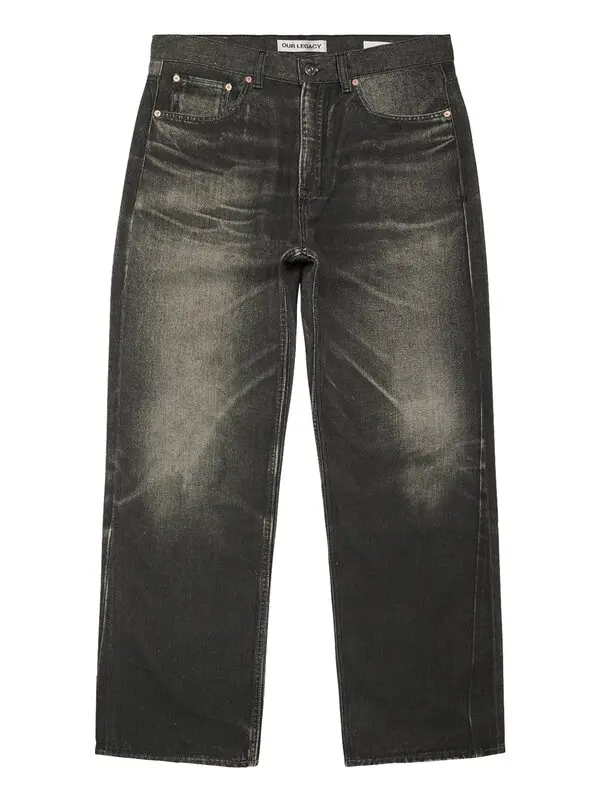 Our Legacy Trompe-l'oeil Third Cut Straight Jeans - Black