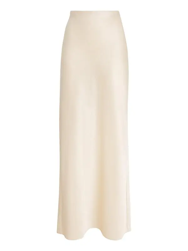 Vince Satin Bias-cut Column Skirt - Ivory