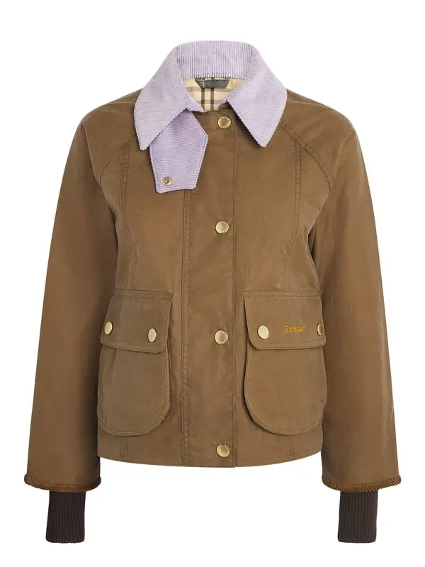 Barbour Waxed Cropped Beadnell Jacket - Green