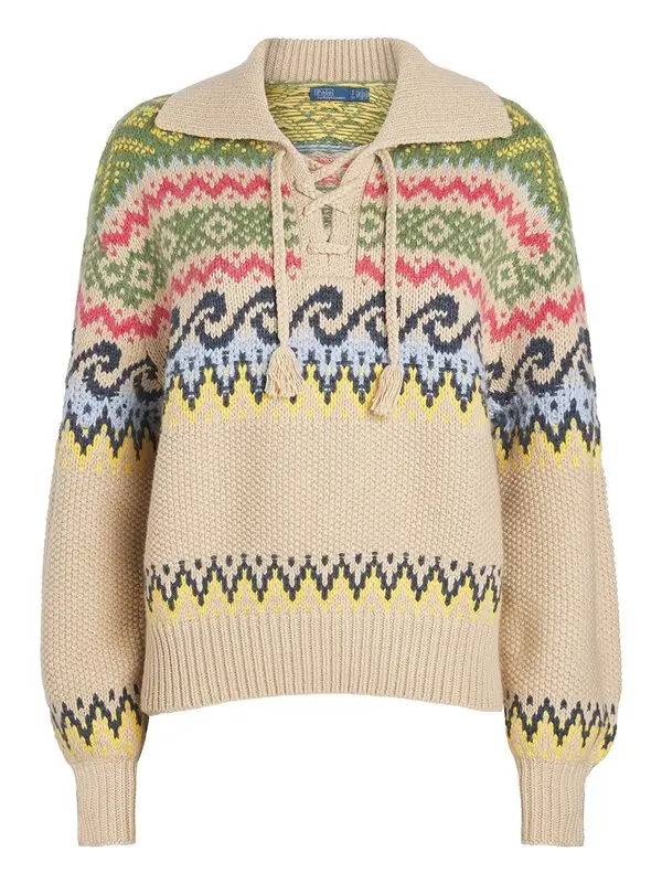 Polo Ralph Lauren Cotton-wool-blend Fair Isle Sweater - Beige