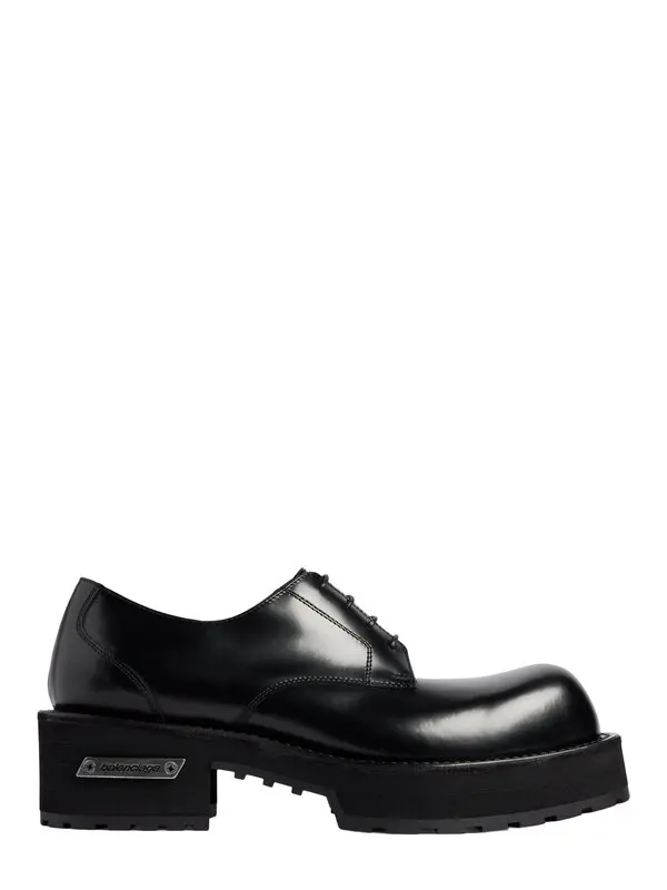 Balenciaga Leather Venom Derby Shoes - Black