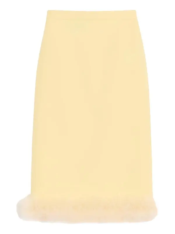 Valentino Garavani Virgin Wool-silk Trimmed Midi Skirt - Yellow