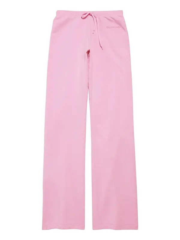 Balenciaga Cotton Logo Flared Sweatpants - Pink