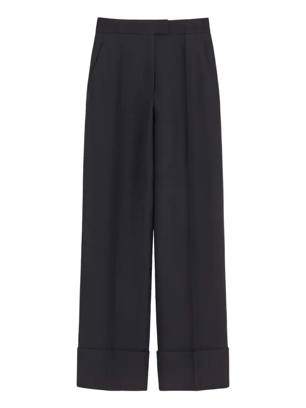 Valentino Garavani Virgin Wool-silk Trousers - Black