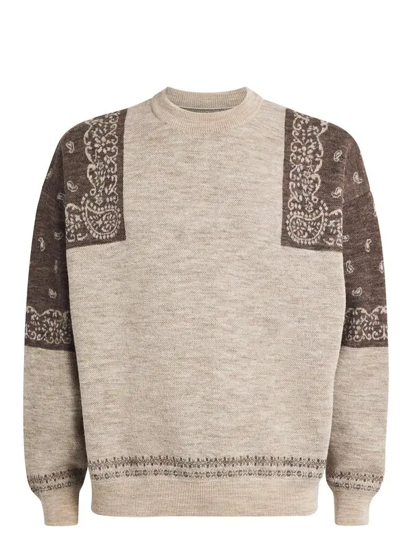 Kapital Wool Bandana Jacquard Sweater - Brown